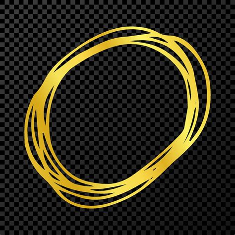 Hand Drawn Scribble Circle Gold Doodle Round Circular Design Element
