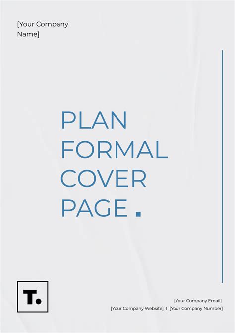 Plan Formal Cover Page Template Edit Online And Download Example