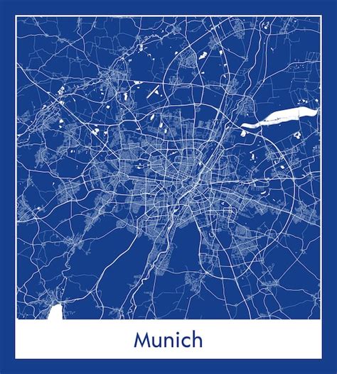 Premium Vector Munich Germany Europe City Map Blue Print Vector