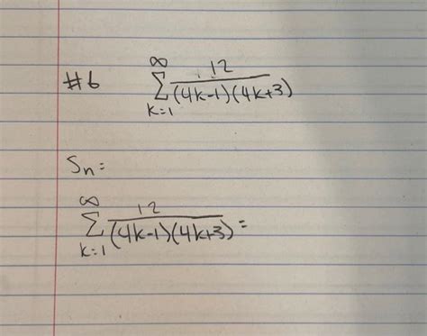 Solved For The Following Telescoping Series Find A Formula