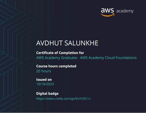 Avdhut Salunkhe On Linkedin Aws Cloudcomputing Awsacademy