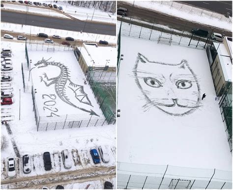 Чистач из Нижњег Новгорода прави слике на снегу ФОТО Russia Beyond на српском