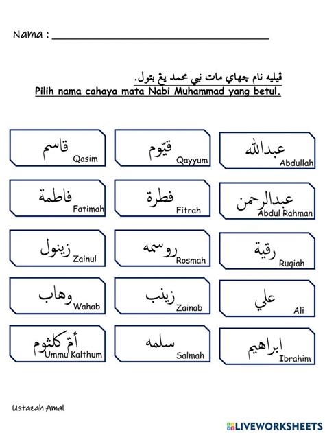 Kenali Keluarga Muhammad Worksheet Riset