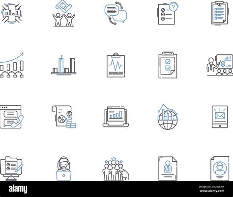 Survey And Research Outline Icons Collection Surveying Researching