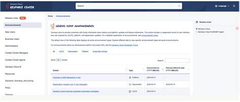 Genesys Cloud Resource Center Moves To A New Url With Navigation And