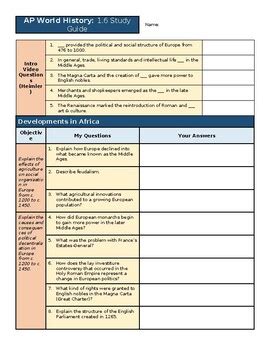 AP World History Unit Study Guide AMSCO By HistoRay TpT