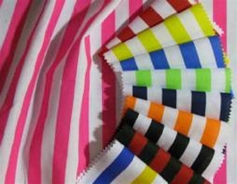 Coloured 12mm Stripes Candy On White Polycotton Fabric Fq 12 Metre Or
