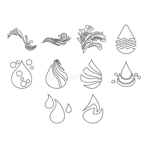 Water Icon Set Stock Vector Illustration Of Cartoon 277549309