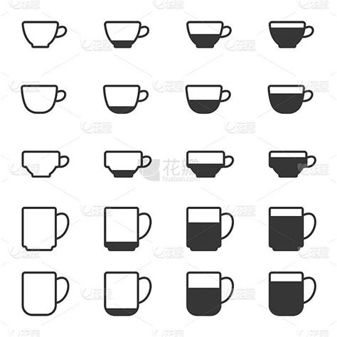 咖啡杯和茶杯图标集