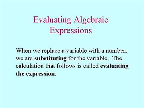 Some Basics Of Algebra Algebraic Expressions