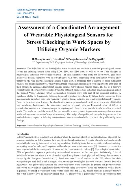 Pdf Assessment Of A Coordinated Arrangement Of Wearable Physiological
