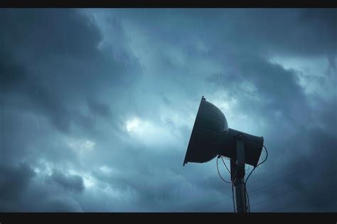 Tornado Warning Siren In Gathering Storm Premium Ai Generated Image