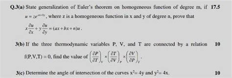 Solved Q 3 A State Generalization Of Euler S Theorem On Chegg Com