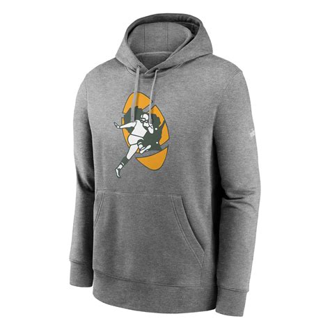Nike Green Bay Packers Rewind Throwback Fleece Nfl Hoodie Grau Taass