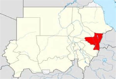 Location Of Kassala State In The Sudan Map Red Color Download Scientific Diagram