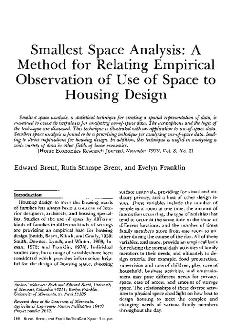 Pdf Smallest Space Analysis A Method For Relating Empirical