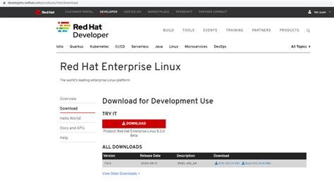 从红帽官网下载rhel82官方iso镜像 开发者社区 阿里云