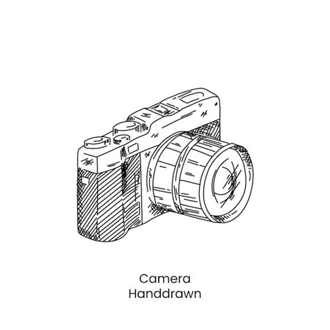 Premium Vector Modern Camera Digital Handdrawn Line Art Vector