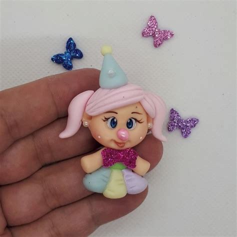Kit 5 Apliques de Biscuit para Laços Palhacinha Elo7