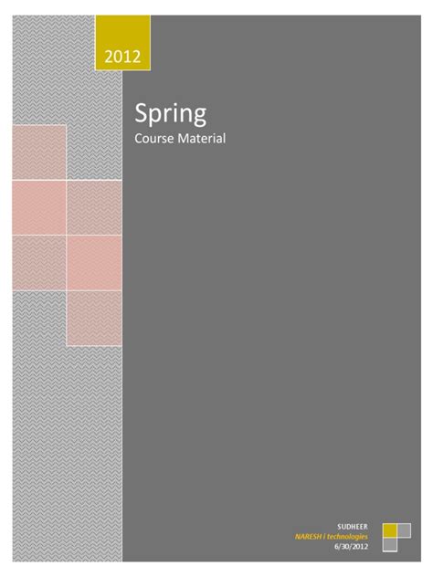 Spring Tutorial Pdf Spring Framework Enterprise Java Beans