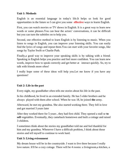 Writing 1 Pdf English Language