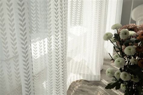 white jacquard net sheer curtain voile panel one custom made panel