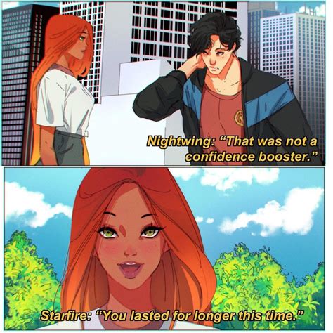 Nightwing And Starfire Redraw Fanart By Oliussart Rteentitans