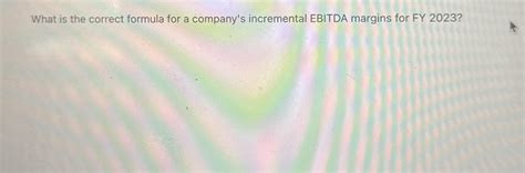 Solved What Is The Correct Formula For A Company S Chegg Com