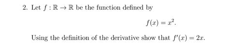 Solved Let F RR Be The Function Defined Byf X X2 Using Chegg