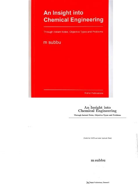 An Insight Into Chemical Engineering By M Subbu Pdf Mass Transfer