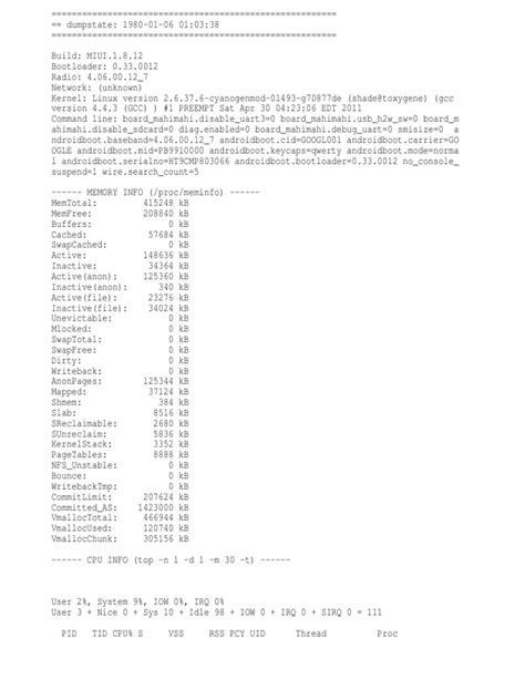 Bugreport Deadlock Pdf Android Operating System Areas Of