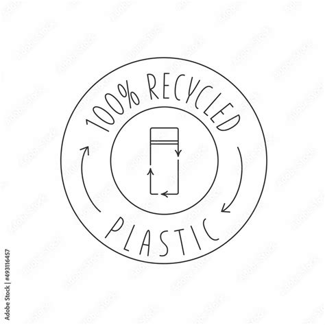 Recycled Plastic Logo Eco Packaging Icon Vector Stock Illustration Isolated On White