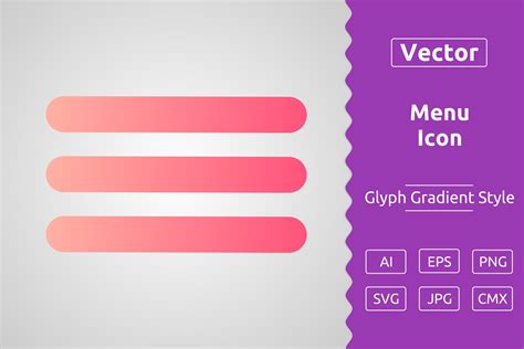 Vector Menu Gradient Icon Graphic By Muhammad Atiq · Creative Fabrica