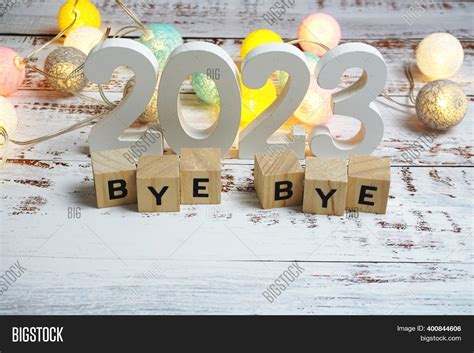 Goodbye 2023 Alphabet Letters With Space Copy On Blue