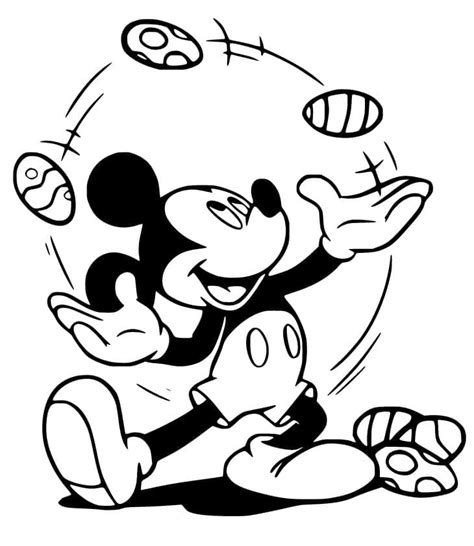 Mickey Mouse Easter Cartoon Coloring Page Download Print Or Color