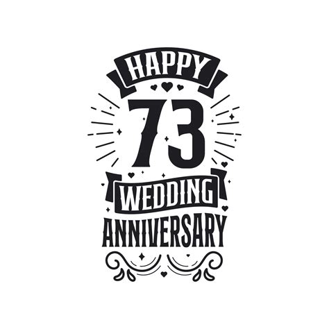 73 Years Anniversary Celebration Typography Design Happy 73rd Wedding