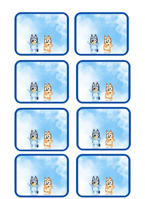 Bluey Inspired Food Labels Printable Party Tags Etsy