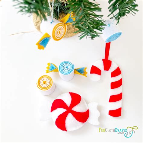Easy Felt Ribbon Candy Ornaments Fun Cloth Crafts Felt Craft Patterns
