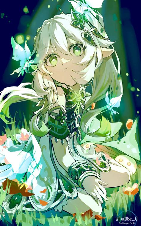 Nahida Crystalfly And Fungi Genshin Impact Drawn By Fruct0sefa