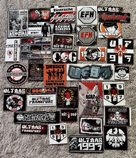 Aufkleber Mix Ultras Eintracht Frankfurt 37x Fanszene Sticker Sammlung
