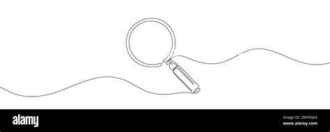 One Continuous Line Of Magnifying Glass Continuous Line Drawing Of A