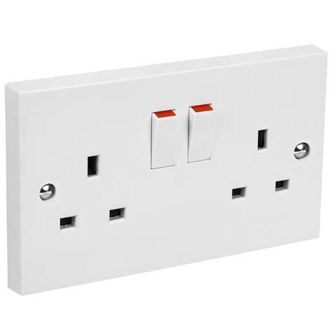 Switched Mains Socket 2 Gang 2 Gang Single Pole Bigamart