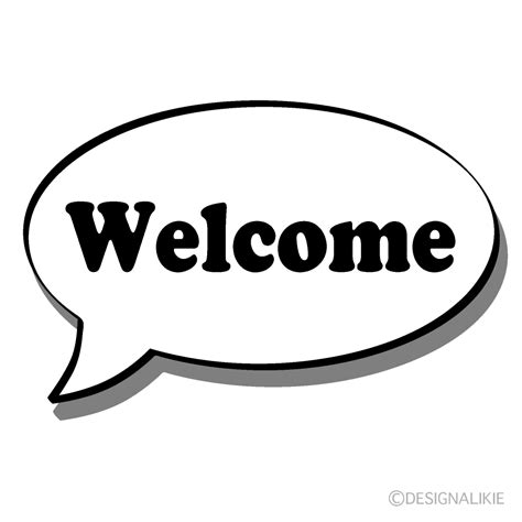 Welcome Speech Bubble Black And White Clip Art Free Png Image｜illustoon