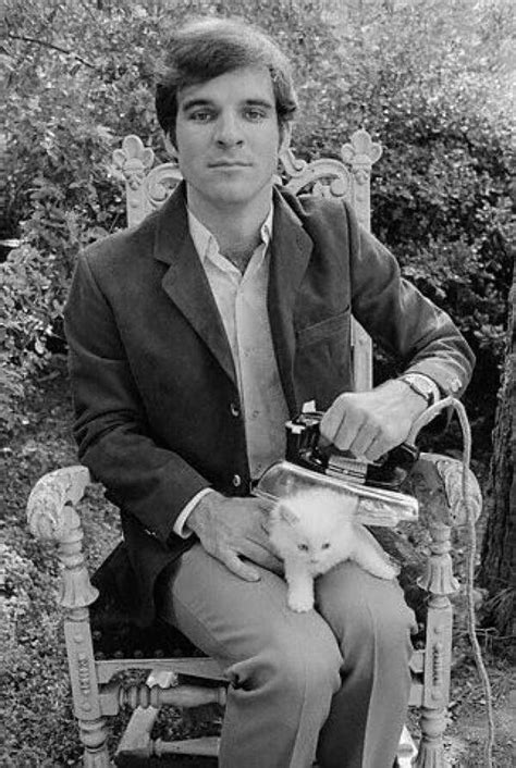 Young Steve Martin Ironing A Cat Steve Martin Celebrities With Cats