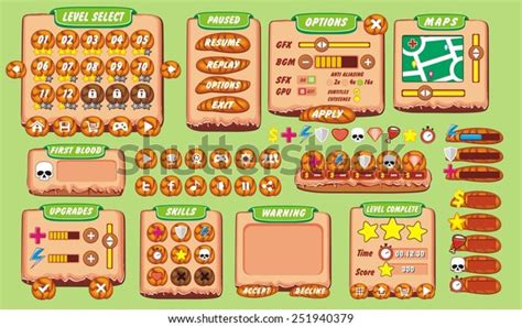 Complete Set Of Graphical User Interface Gui To Build 2d Video Games
