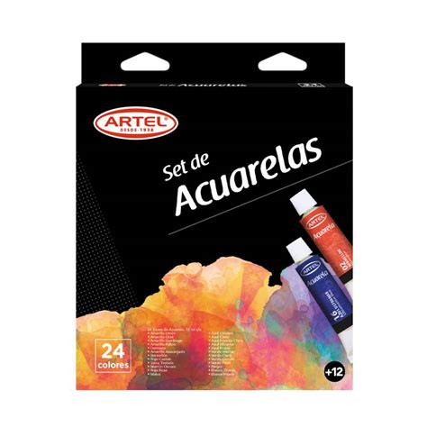 Artel Set De Acuarelas 24 Colores De 12ml Artel