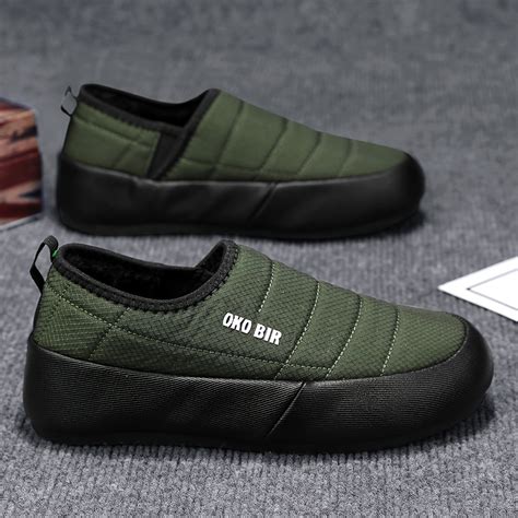Mens Trendy Solid Slip On Boots Comfy Non Slip Thermal Casual
