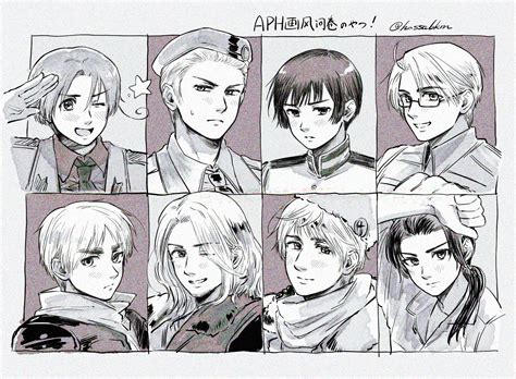 America United Kingdom Japan Russia China And More Axis Powers Hetalia Drawn By