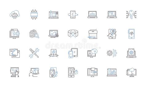 systems line icons collection integration architecture design