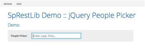 Creating Sharepoint Jquery People Picker With Sprestlib · Sprestlib